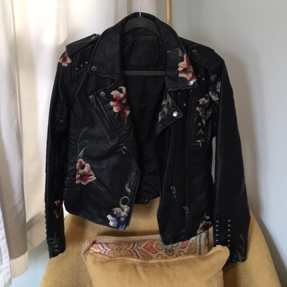 Blank NYC | Jackets & Coats | Blanknyc Floral Embroidered Leather Jacket | Poshmark